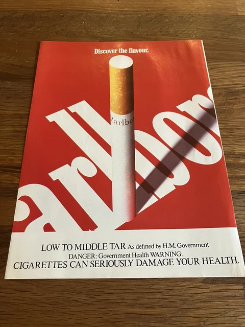 ORIGINAL 1986 MARLBORO Red Cigarettes Magazine Advert Poster Frame ...