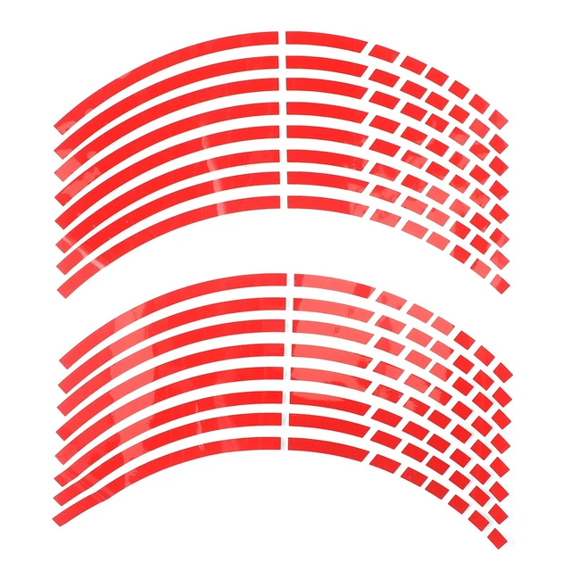 DURABLE WHEEL RIM Sticker Tire Sticker Parts Red Universal 1 Set 16pcs ...