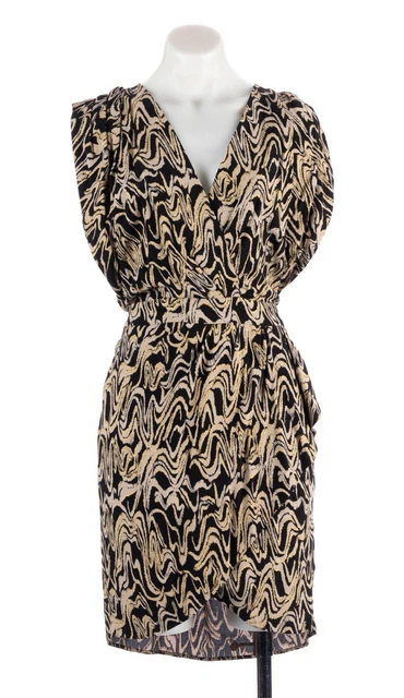 VINTAGE SASS & Bide 'The freedom rule' dress Gold & Black Size 10 Au0 ...