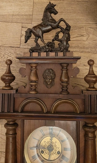 GERMAN MAHOGANY ANTIQUE Vienna Wall Clock & Key £78.95 - PicClick UK