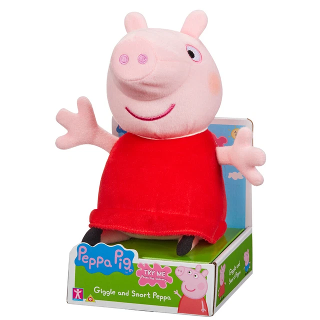 PEPPA PIG PLUSH Toy Giggle & Snort Peppa Red Dress Soft Teddy 07355 ...