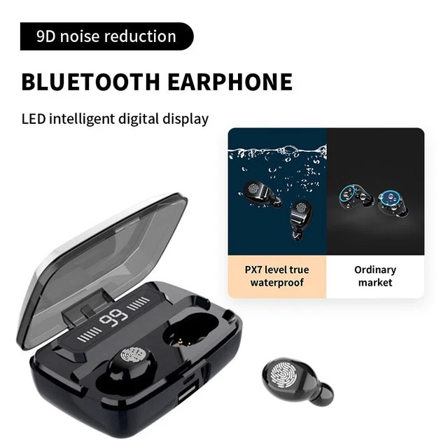 WIRELESS BLUETOOTH EARPHONES Headphones for Earpods iOS Android Earbuds ...