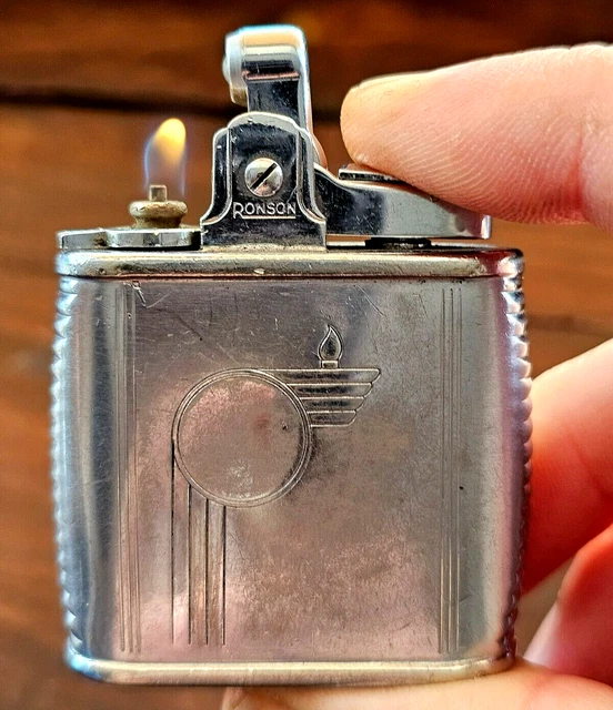 RARE VINTAGE COLLECTABLE RONSON VIKING Gas Lighter in Working Order £20 ...