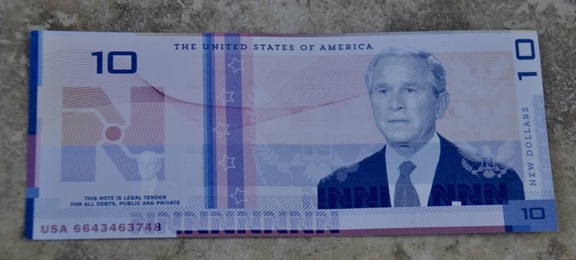 THE RUNNING MAN 2025 George W Bush 10 Dollar Note from the UK Premiere ...