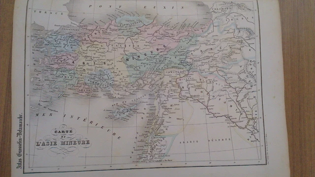 GENUINE HAND COLORED Map of Europe Asia Minor Atlas Delamarche 1897 ...