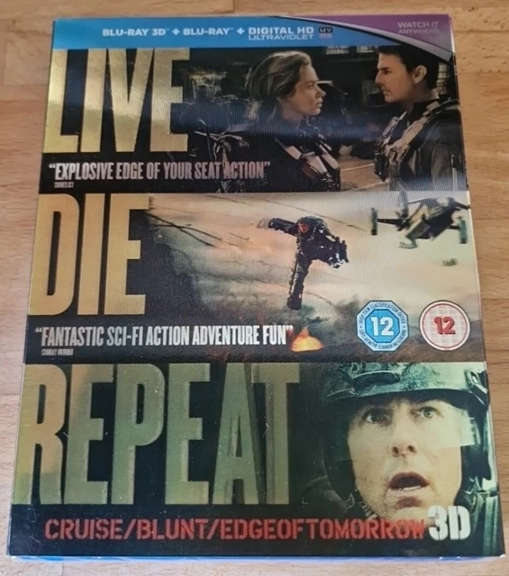 EDGE OF TOMORROW Blu-ray 3D Live Die Repeat Lenticular Slipcase Brand ...