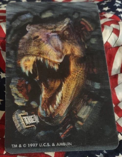 RARE 1997 JURASSIC Park T-Rex Flasher Hologram Card. Tyrannosaurus Rex ...