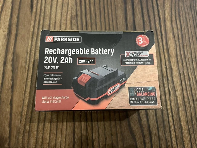 LIDL PARKSIDE RECHARGEABLE Battery 20V 2Ah PAP 20 B1 fits X20v Team ...