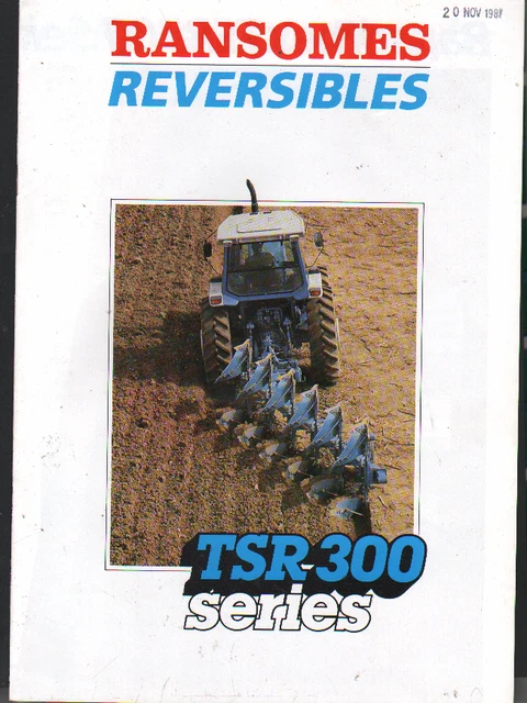 RANSOMES &TSR 300 Series" Reversible Tractor Ploughs Brochure Leaflet £6.50 - PicClick UK