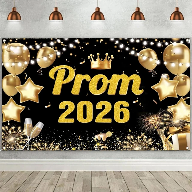 GRADUATION DECORATIONS PROM Banner 2026, Class of 2026 Black and Gold £ ...