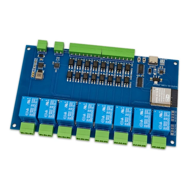 ESP32 RS485 MODBUS 8 Channel Relay Module 9-24V TYPE-C WIFI Bluetooth ...