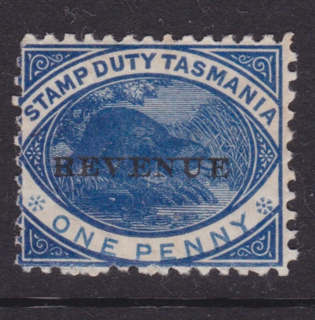TASMANIA RARE 1882 1D Blue Platypus Stamp Duty "Revenue" Mint/Mh Sg F36 ...
