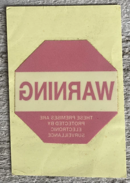 Vintage Security Warning Surveillance Window Decal 2”x2” 0 99