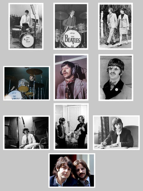 10 RARE RINGO Starr Fotos, 10x 18x24cm Fotos, Beatles, Konzert, Tour ...