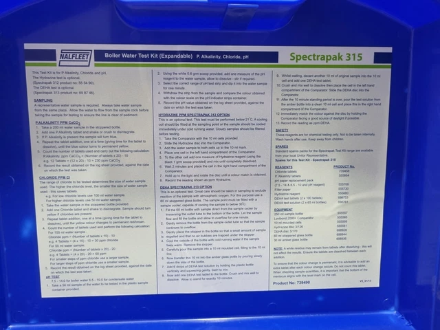 NALFLEET SPECTRAPAK 315 Expandable Boiler Water Test Kit EUR 316,75 ...