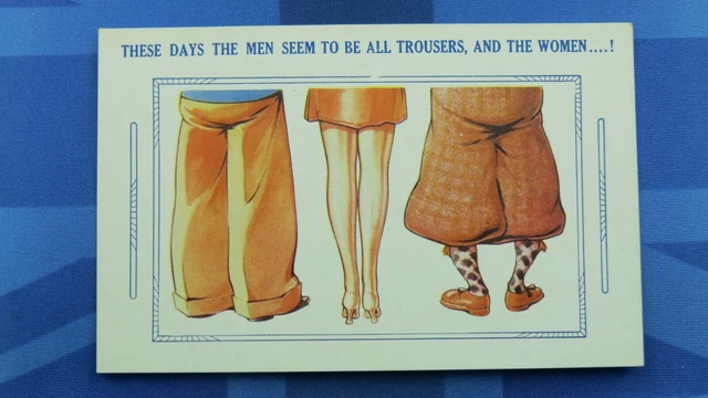 SAUCY BAMFORTH COMIC Postcard 1920's Flapper Short Skirt Fashion Silk ...