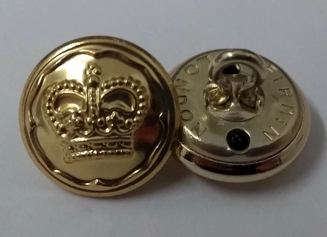 GENUINE BRITISH MILITARY Issue Royal Crown And Border Buttons x 2 - NEW ...