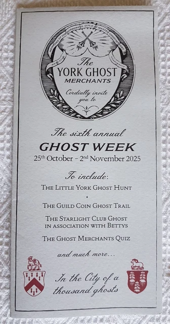 MAP ~ THE Sixth Annual Ghost Week 2025 ~ Original Paper ~ York Ghost ...