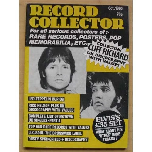 CLIFF RICHARD RECORD Collector #14 Magazine Oct 1980 Cliff Richard ...