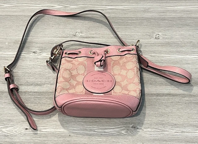 COACH MINI DEMPSEY Bucket Bag In Signature Jacquard Stripe Patch True ...