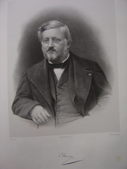 GRAND PORTRAIT DE Charles Alphonse Léon RENIER Lithographie vers 1870 ...