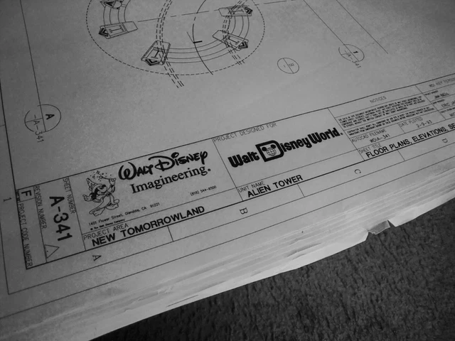 NEW TOMORROWLAND MK Disney World Blueprint-Exterior Elevations- One ...