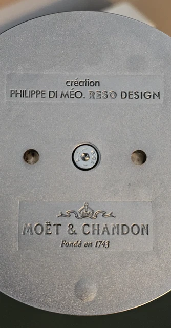 MOET & CHANDON Pair of Duo Champagne Flutes in Pewter Stand by Philippe ...