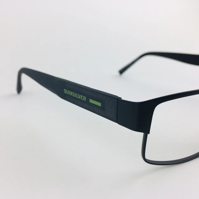 QUIKSILVER EYEGLASSES SATIN BLACK RECTANGLE glasses frame MOD: QS 52 ...