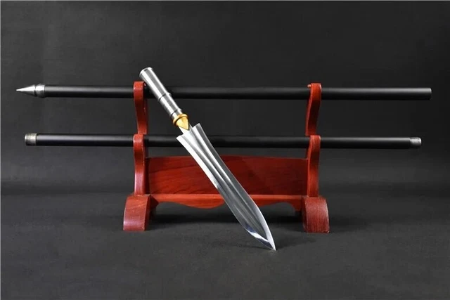 COMBAT SPEAR DOUBLE Edge Long Bladed Fighting Polearm Weapon Martial ...