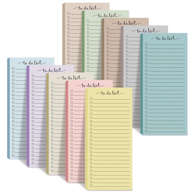 10 PACK 500 Sheets to Do List Notes Daily Checklist Notepads with 50 ...