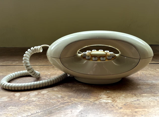 RETRO VINTAGE 70S 80s Genie push-button white/cream ATC telephone ...