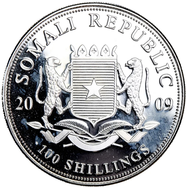 SOMALIA, 100 SHILLINGS (Unze / 1 Oz Feinsilber), Elefant, 2009 EUR 9,99 ...