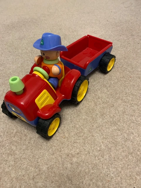 EARLY LEARNING CENTRE TOLO self drive tractor, trailer and farmer with ...