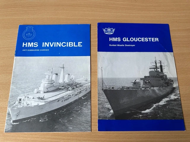ROYAL NAVY HMS Invincible and HMS Gloucester leaflet/brochure/booklet £ ...