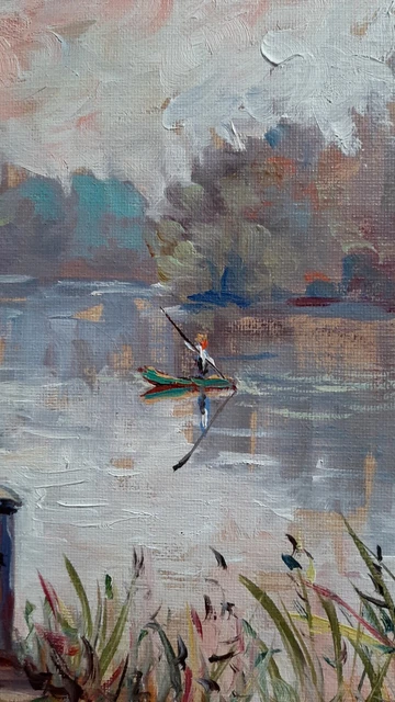 TABLEAU HUILE JEAN LE GUEN 1926 Bretagne*Paysage Sologne Pêche ...