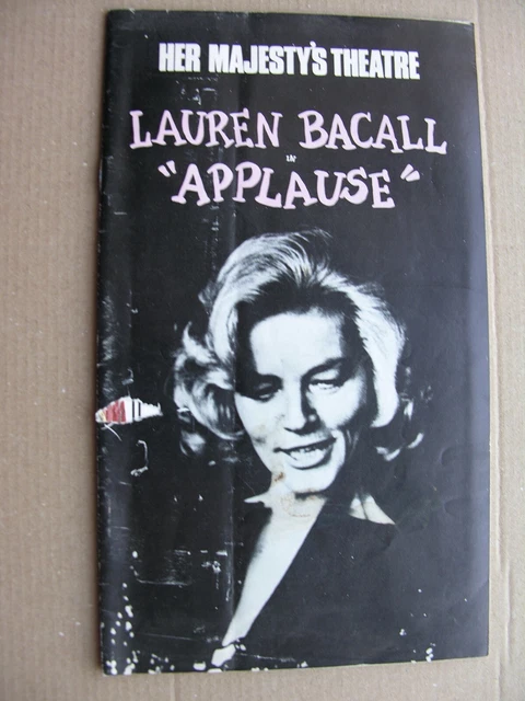 1972 APPLAUSE LAUREN Bacall Basil Hoskins Rod McLennan Angela Richards ...