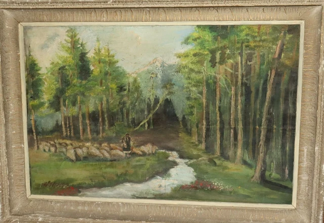 TABLEAU ANCIEN HUILE impressionniste paysage forestier EUR 330,34 - PicClick FR