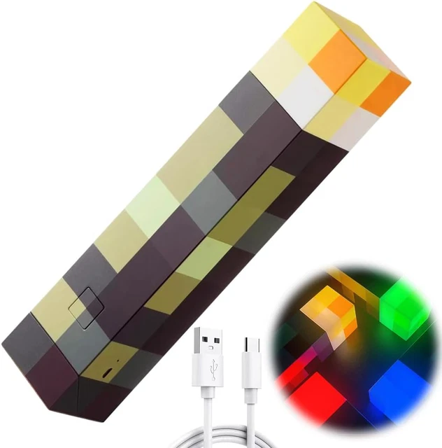 MINECRAFT GAME TORCH Lamp Led Night Light Home Decors USB Rechargeable ...