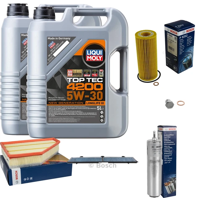 BOSCH INSPECTION SET 10 L Huile Liqui Moly Top Tec 4200 5W-30 pour BMW 3er EUR 267,98 - PicClick FR