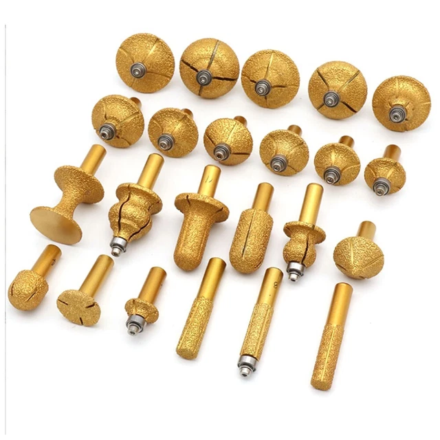 GOLDEN VACUUM BRAZED Router Bits for Granite Marble Profiling 12 Shank ...