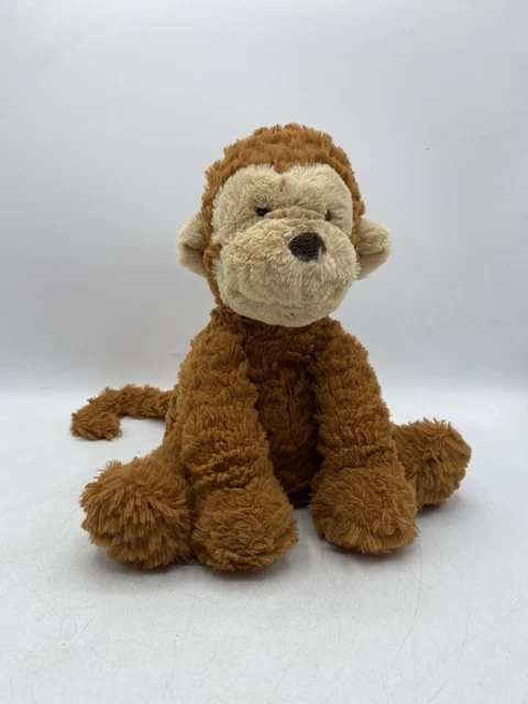 JELLYCAT FUDDLEWUDDLE RUST Brown Monkey Textured Beanie Soft Cuddly ...