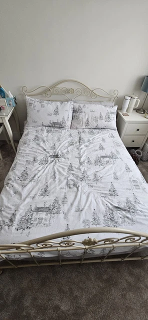 LAURA ASHLEY - Double-Bed Metal Frame Cream £104.70 - PicClick UK