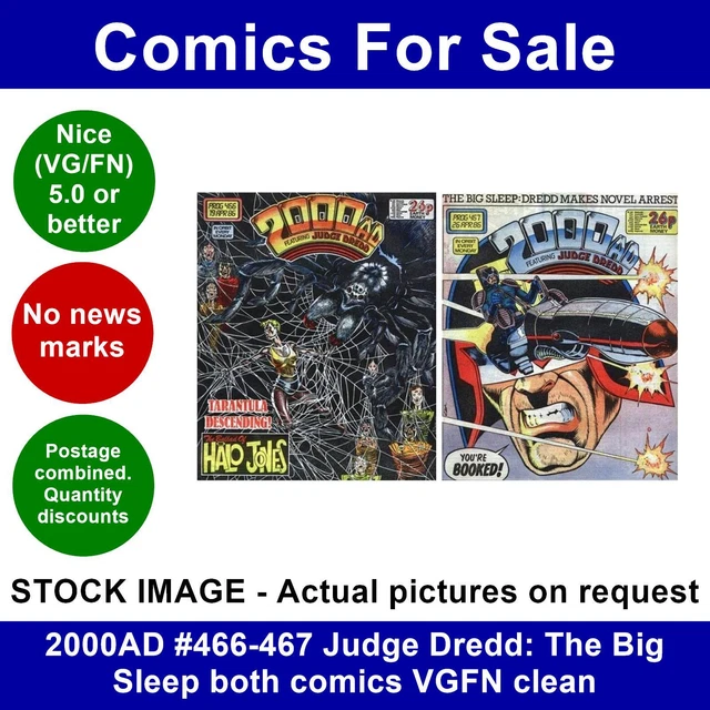 2000AD #466-467 JUDGE Dredd: The Big Sleep both comics VGFN clean EUR 7 ...