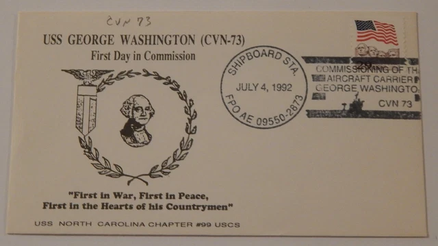 USS GEORGE WASHINGTON (CVN 73) commissioned July 4 1992 £3.47 - PicClick UK