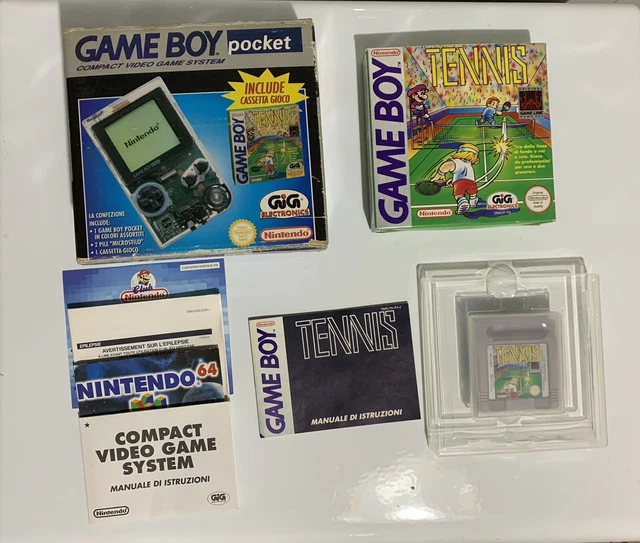 RARO NINTENDO GAME Boy Pocket Bundle Ed. GIG TENNIS NO CONSOLE Scatola ...