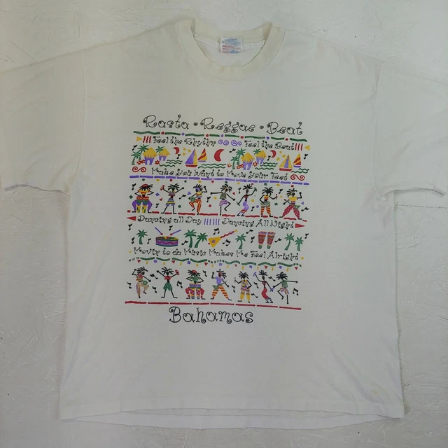 VINTAGE RASTA SHIRT reggae beat Bahamas tourist move party dance art ...