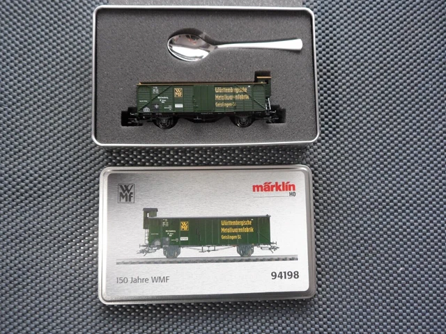 MÄRKLIN 94198 HO Güterwagen mit Bremserhaus "150 Jahre WMF" mit Löffel Neu OVP EUR 46,00 ...
