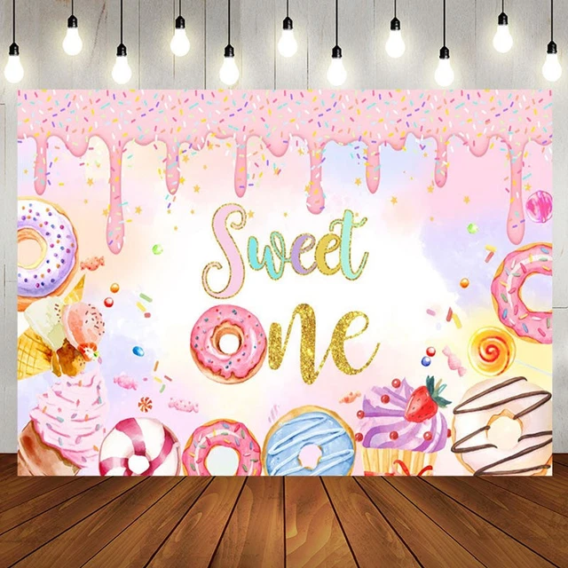 APERTUREE COLORFUL DONUT Candyland Sweet One Birthday Backdrop $34.49 ...