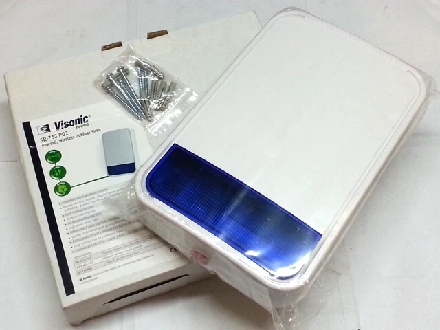 VISONIC POWERMAX WIRELESS External Siren W/ New Cover 868MHz MCS-730 ...