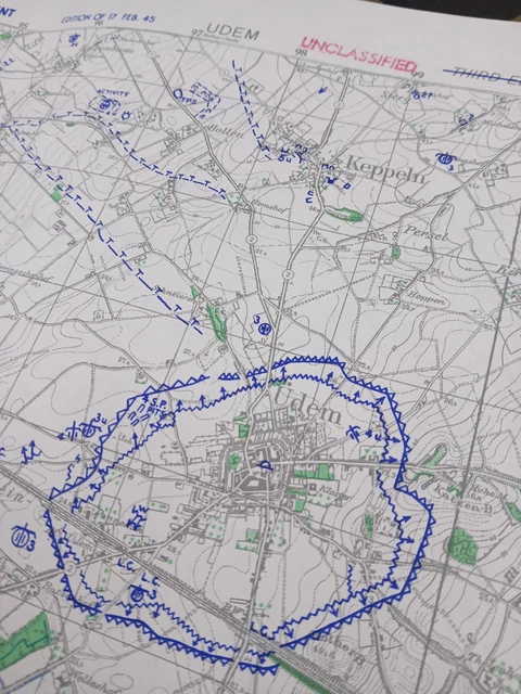 RARE WW2 &SECRET DEFENCE OVERPRINT" map of UDEM produced for OPERATION ...